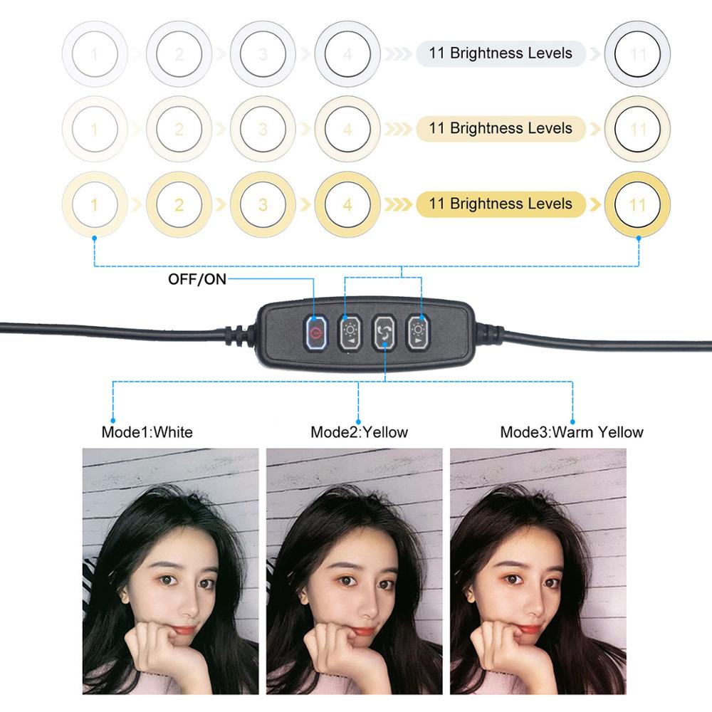 10 Led Ring Light Photographic Selfie Ring Lighting With Stand For