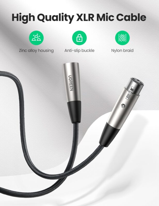 UGREEN XLR to XLR Mic Audio Cable Male to Female Microphone Extension ... UGREEN XLR to XLR Mic Audio Cable Male to Female Microphone Extension ...